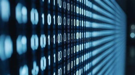 Abstract Technology Background Blue Binary Code Stream Data Transfer Digital Display Stock