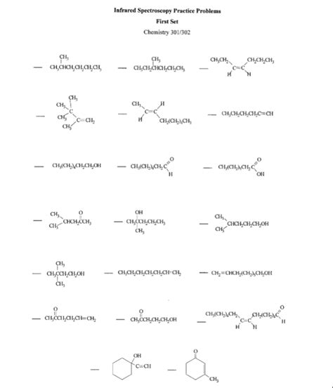 Infrared Spectroscopy Practice Problemsfirst