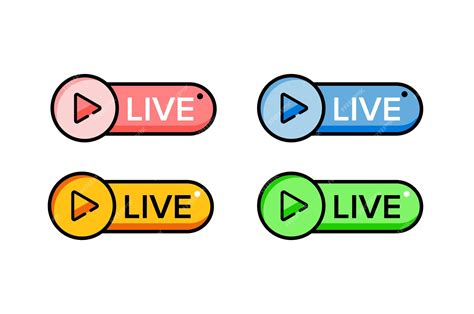 Premium Vector | Live streaming button vector icon set