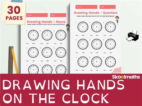 Drawing Hands On The Clock Worksheet Teaching Resources
