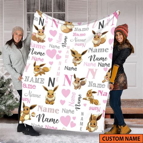 Custom Name Pkm Blanket Eevee Evolutions Perfect For A T Etsy