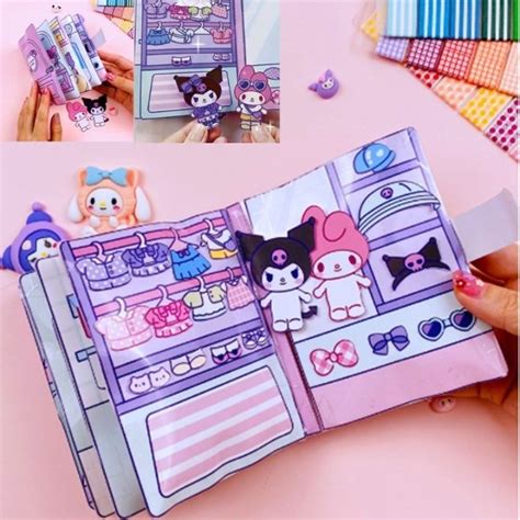 หนังสือการ์ตูน Kuromi Melody กึ่งสําเร็จรูป เสียงเงียบ ของเล่นสําหรับเด็ก Diy Th