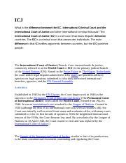 ICJ And ICC Docx ICJ What Is The Difference Between The ICC International Criminal Court And