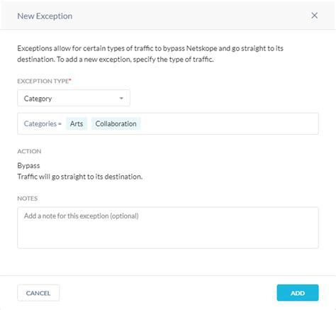 adding exceptions netskope knowledge portal