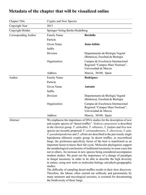 Pdf Cryptic And New Species