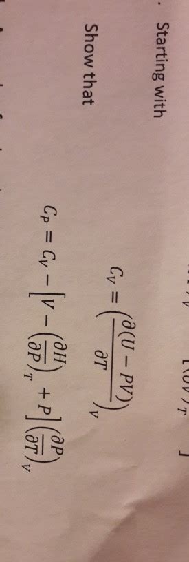 starting with c v partial differential u