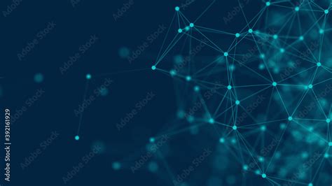 Abstract Futuristic With Connection Lines On Blue Background Plexus Structure Concept Of