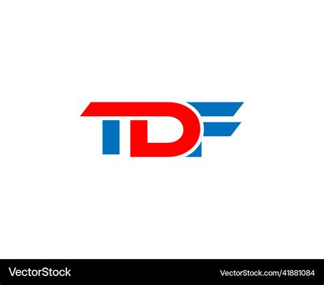 Creative Letter Tdf Logo Icon Design Royalty Free Vector