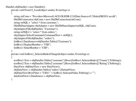 PPT Coding ADO Net DataSet Objects PowerPoint Presentation Free Download ID 5548877