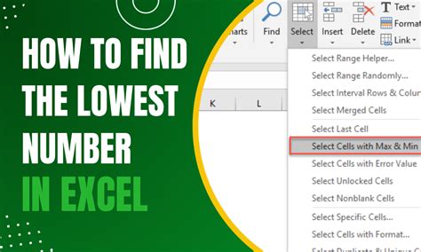 how to find the lowest number in excel earn and excel