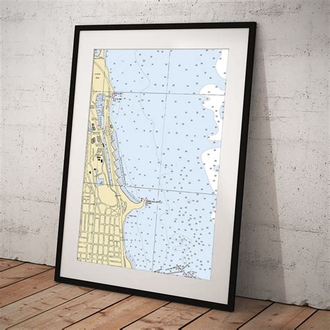 Diversey Harbor Lake Michigan Nautical Chart Poster By Bret Johnstad Pixels