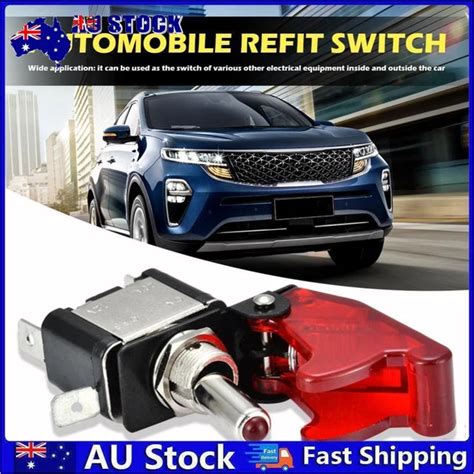 Car Illuminated Led Toggle Switch Control On Off Aircraft Missile Cover A 8 12 Picclick Au