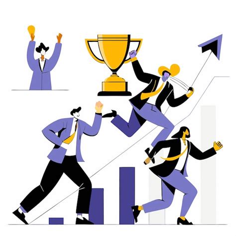 Histogram Dash Characters Sprinting Through A Statistical Landscape Premium AI Generated Vector