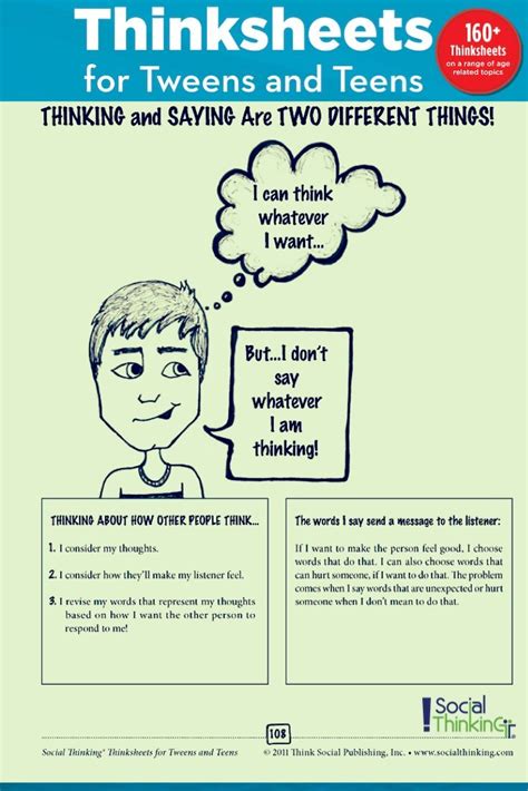 Discover 56 Free Thinksheets And Worksheets And Social Thinking Ideas