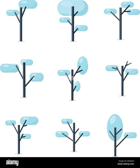 Set Of Tree Style Vector Illustration Stock Vector Image Art Alamy