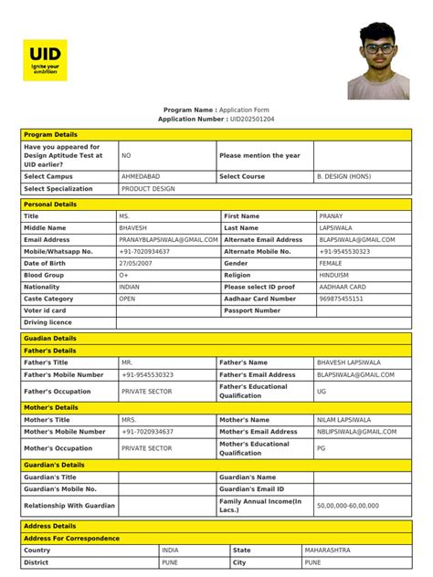 Uid Application Form Pdf