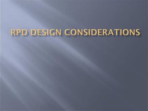 Rpd Design Considerations And Fabrication Part 2ppt Ppt