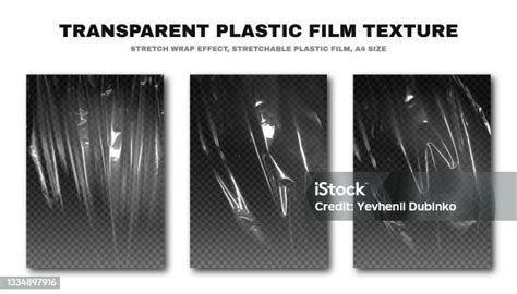 투명 플라스틱 필름 텍스처 신축성 있는 폴리에틸렌 필름 A4 사이즈 구겨진 주름질감의 플라스틱 스트레치 필름 효과 플라스틱에 대한 스톡 벡터 아트 및 기타 이미지 Istock