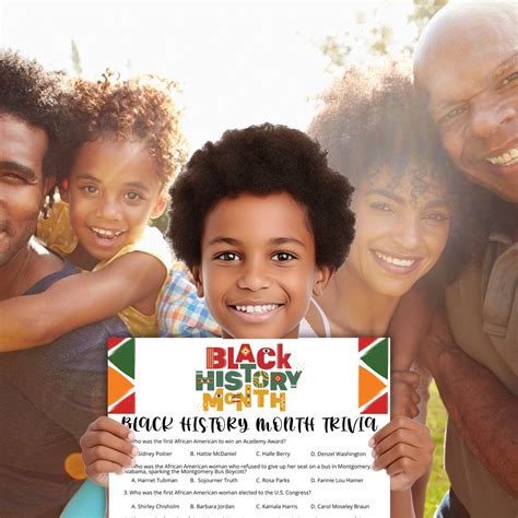 Black History Quiz Printable Black History Month Trivia Game