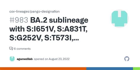 Ba2 Sublineage With Si651v Sa831t Sg252v St573i Orf1aa3143v