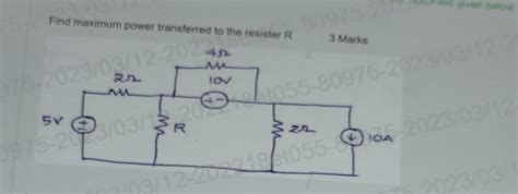 solved find maximum power transferred to the resister r