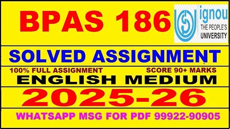 Bpas 186 Solved Assignment 2025 26 In English Bpas 186 Solved Assignment 2026 Bpas186 2025