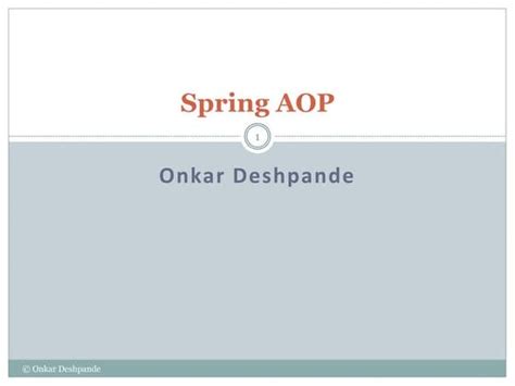 Spring Aop Introduction Ppt