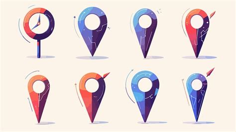 Detailed Map Gps Pointer Markers For Location Destination Premium Ai