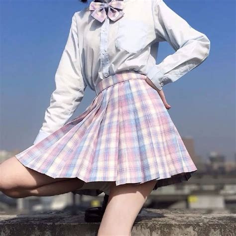 Plaid Mini Skirt Japan Japanese Sweet Pleated Tuck Plaid Mini Skirt
