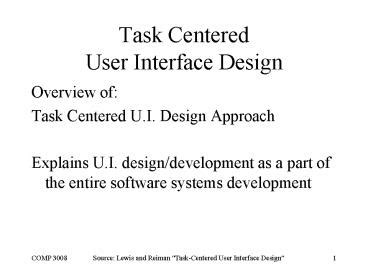 PPT Task Centered User Interface Design PowerPoint Presentation Free To View Id F53f2 ZDc1Z