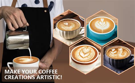 Stainless Steel Milk Frothing Pitcher 12oz Gold Latte Art