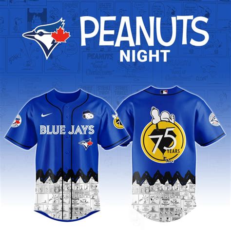 Limited Edition Blue Jays Peanuts 75th Anniversary Jersey Celebrate