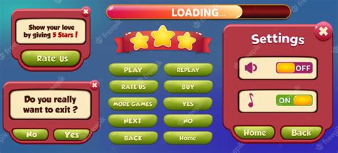 premium vector pause menu scene pop up with sound music and buttons