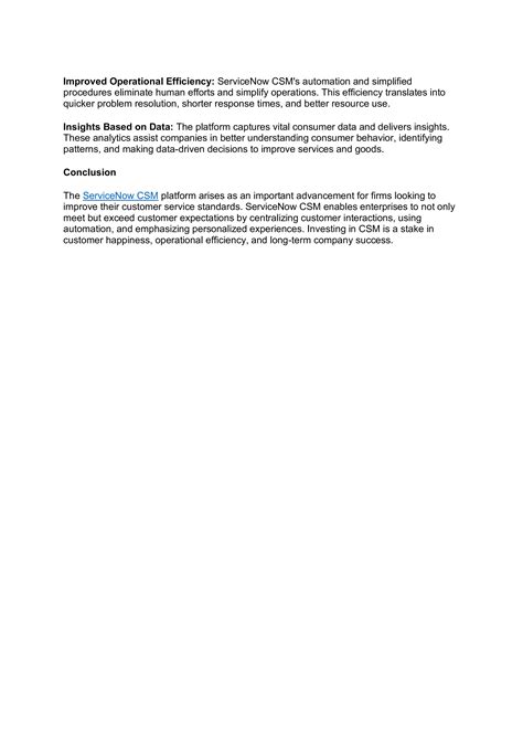 Enhanced Operational Productivity With Servicenow Csmpdf