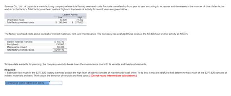 Solved 2 Using The High Low Method Estimate A Cost Formula