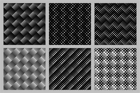 6 Seamless Monochrome Square Patterns Graphic By Davidzydd · Creative Fabrica