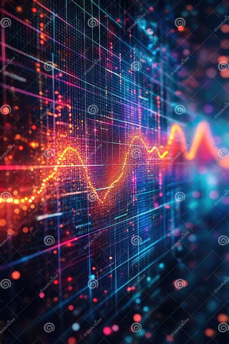 Digital Waveform Bright Digital Waveform Showcasing Data Trends In Vivid Red And Blue Colors