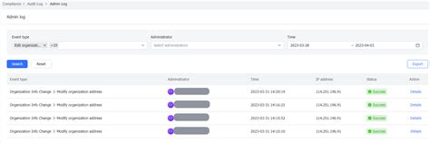 Admin Review Admin Log Entries