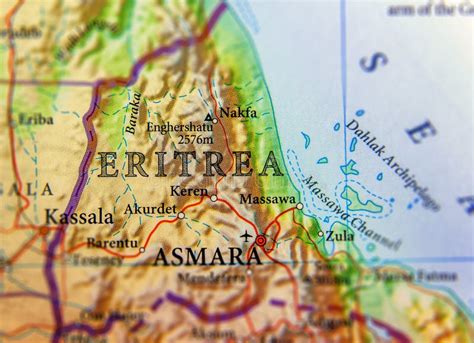 Geographic Map Of Eritrea With Important Cities Stock Image Image Of Atlas Country 93942367