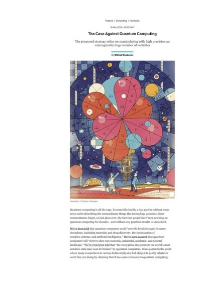 The Case Against Quantum Computing