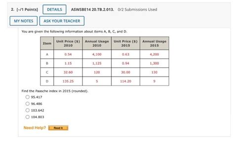 solved compute a weighted aggregate price index for the
