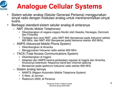 Ppt Topik 2 Teknologi Sistem Telepon Bergerak Seluler Powerpoint