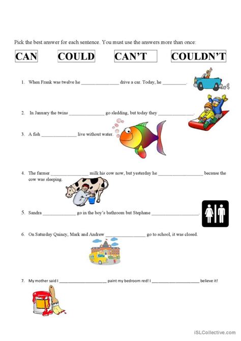 Can Can T Could Couldn T General English ESL Worksheets Pdf Doc
