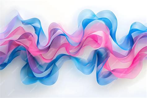 Premium Photo Abstract Blue And Pink Waves On A White Background