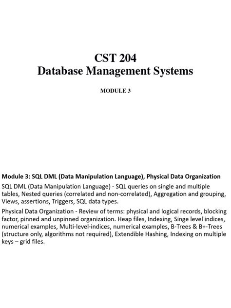 Dbms Module3 1 1 V Pdf