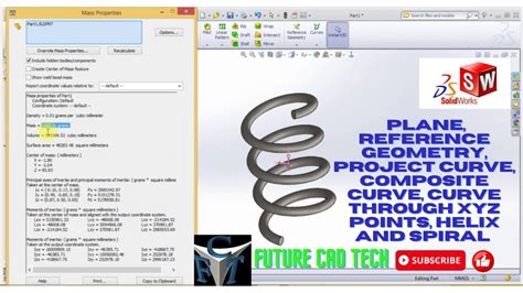 How To Use Referencegeometry Plane Project Curve Composite Curve Helix And Spiral In