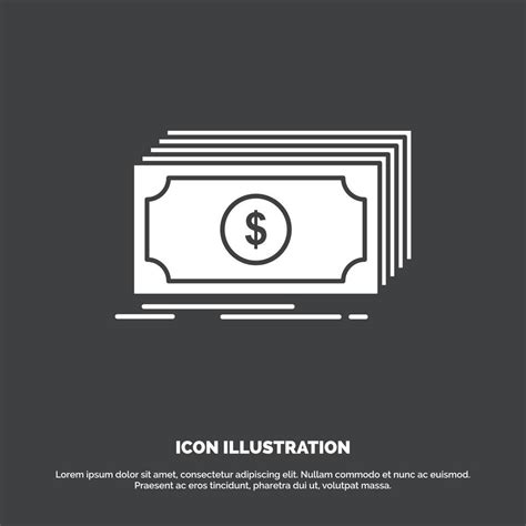 Cash Dollar Finance Funds Money Icon Glyph Vector Symbol For UI