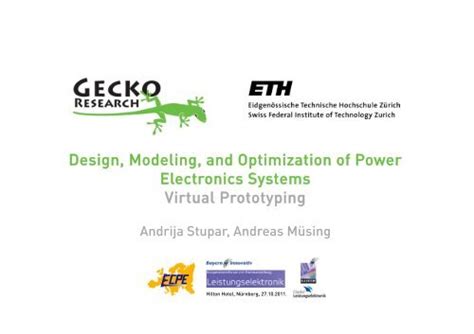 Design Modeling And Optimization Of Power Electronic Systems
