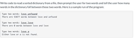 solved write code to read a sorted dictionary from a file