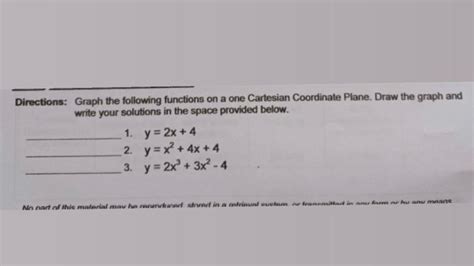 Solved Directions Graph The Following Functions On A One Chegg